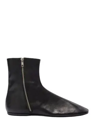 Dries Van Noten Zipped Leather Sock Boots - Black
