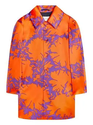 Dries Van Noten Printed Button Coat - Orange