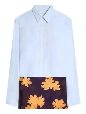 Dries Van Noten Floral-detail Shirt - Blue