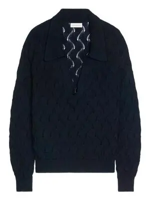 Dries Van Noten Polo-collar Sweater - Blue