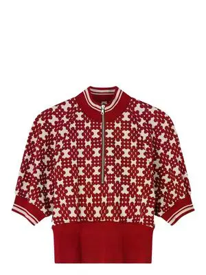 Dries Van Noten Ribbed Jacquard Sweater - Red