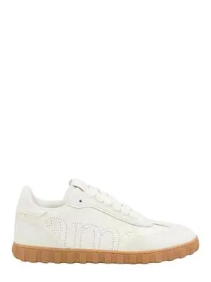 Ami Perforated Logo Leather Sneakers - White