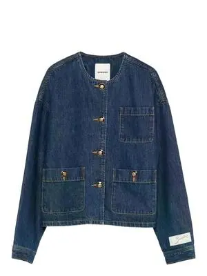 Sandro Button-up Denim Jacket - Blue