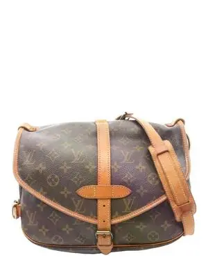LOUIS VUITTON 1991 Saumur 30 Monogram Crossbody Bag - Brown
