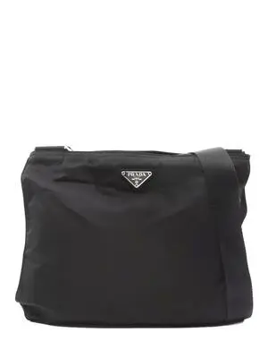 Prada 2010s Triangle-logo Cross Body Bag - Black