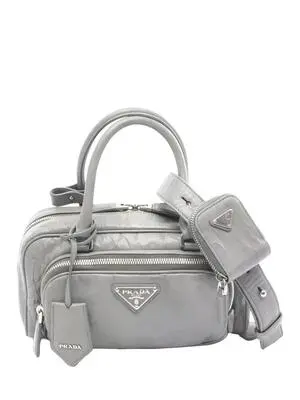 Prada 2000s Leather Tote Bag - Grey