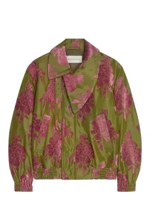 Dries Van Noten Floral Print Bomber Jacket - Green