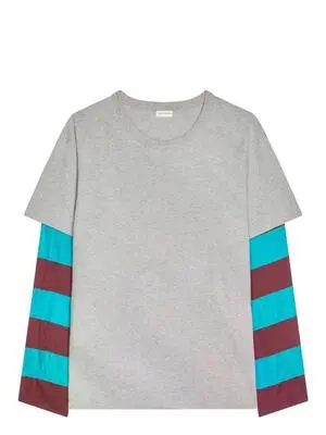 Dries Van Noten Contrast-sleeves T-shirt - Grey