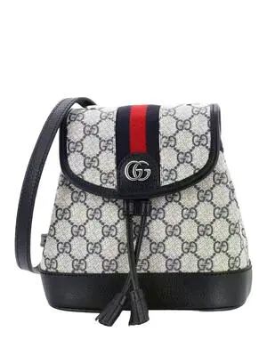 Gucci Ophidia Flap Gg Coated Canvas Mini Backpack - Blue