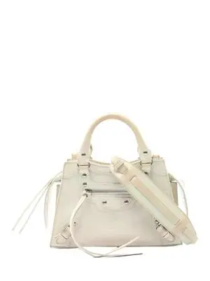 Balenciaga 2000s Mini Neo Classic Croc Embossed Tote Bag - Neutrals