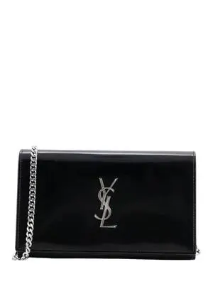 Saint Laurent Classic Monogram Wallet On Chain - Black