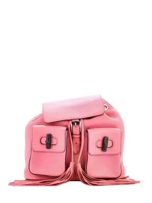Gucci Bamboo Tassel Leather Medium Backpack - Pink