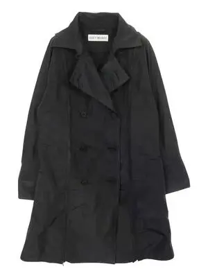 Issey Miyake 2000s Button Trench Coat - Black