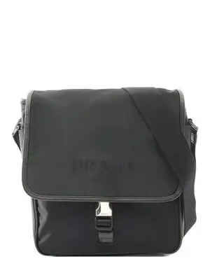 Prada 2010s Logo-detail Shoulder Bag - Black