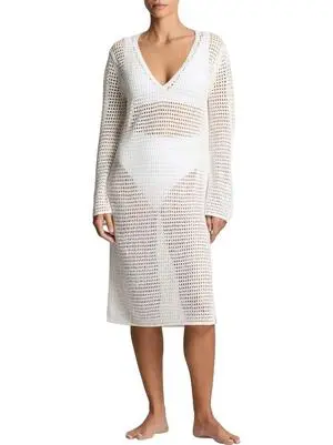 Ralph Lauren Open Stitch Long Sleeve Dress - White