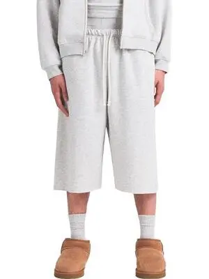 SKIMS Relaxed Long Shorts - Light Heather Grey