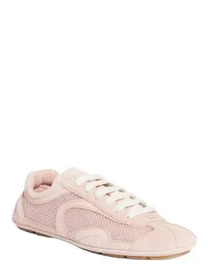 Prada Mixed Media Low Top Sneakers - Coral
