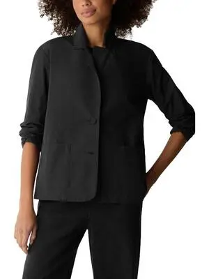 Eileen Fisher Organic Cotton Blend Blazer - Black