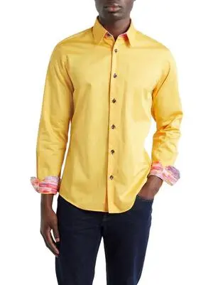 SIRAGUSA Sinai Collection Cotton Dress Shirt - Mango