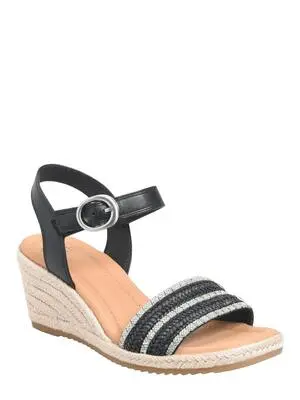 SOFFT Inez Ii Espadrille Platform Wedge Sandals - Black