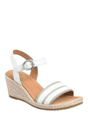 SOFFT Inez Ii Espadrille Platform Wedge Sandals - White