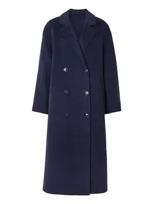 Loulou De Saison Borneo Double-Breasted Wool And Cashmere-Blend Coat Navy