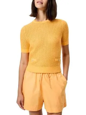 French Connection Mozart Micro Scallop Stitch Top - Clementine