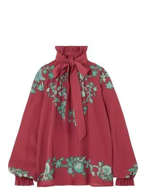 La DoubleJ Cerere Printed Chiffon Blouse - Red
