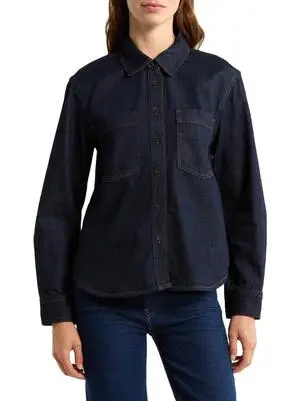 FRAME Polished Denim Button-up Shirt - Rinse