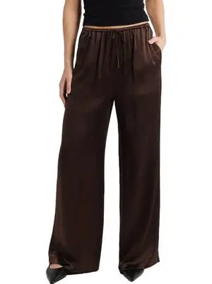 FRAME Silk Lounge Pants - Americano