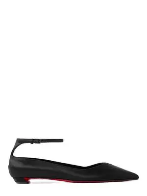 CHRISTIAN LOUBOUTIN Erozeena Satin Point-toe Flats - Black