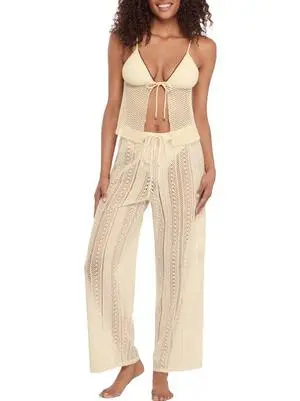 Steve Madden Sheer Lace Cargo Pants - Pearl