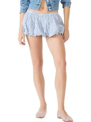 Steve Madden Printed Bubble Mini Skirt - Navy Plaid