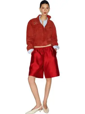 REFORMATION Veda Kendall Suede Jacket Red