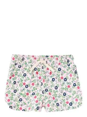 TEA COLLECTION Tie Waist Thigh Length Shorts - Azulejos Florales