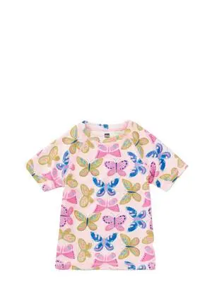TEA COLLECTION Short Sleeve Upf 50+ Rash Guard - Flutter Fiesta