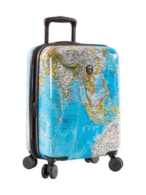 HEYS Journey 3g Fashion Spinner® 21-inch Carry-on Luggage - Blue Maps