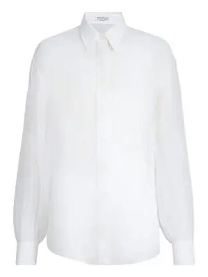 Brunello Cucinelli Crispy Silk Shirt - White
