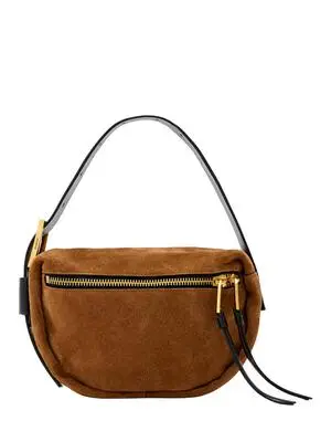 ALLSAINTS Mini Noemie Suede Shoulder Bag - Brown