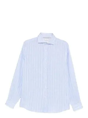 Brunello Cucinelli Striped Linen Shirt - Blue