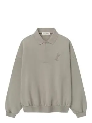 ESSENTIALS Classic Fleece Polo - Grey
