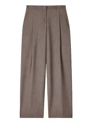 Paul Smith Mohair-blend Wide-leg Trousers - Brown