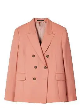 Paul Smith Mohair-blend Double Breasted Blazer - Pink