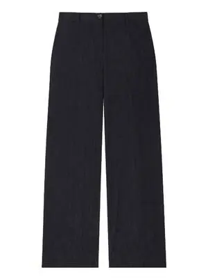 Paul Smith Seersucker Wide Leg Trousers - Blue