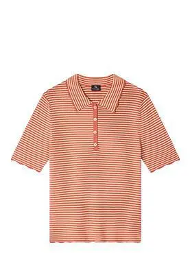 Paul Smith Knitted Stripe Polo - Red