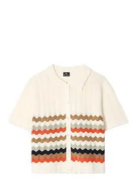 Paul Smith Zig Zag Stripe Knitted Top - White