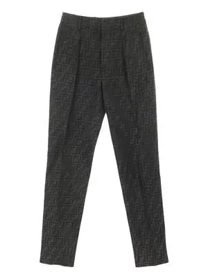 Fendi 2000s Logo Pattern Trousers - Grey