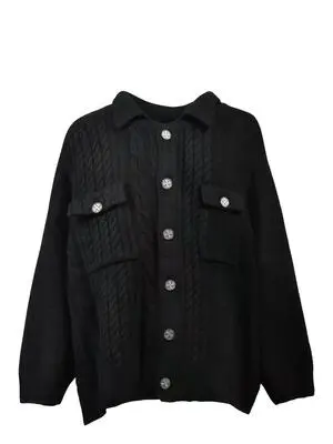 Enfants Riches Déprimés Cable Knit Buttoned Cardigan - Black