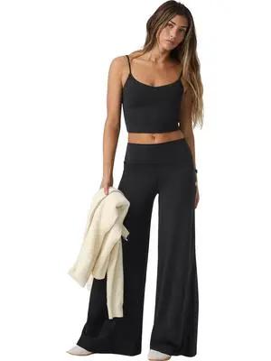 Vuori Halo Easy Wideleg Pants Long - Solid Black