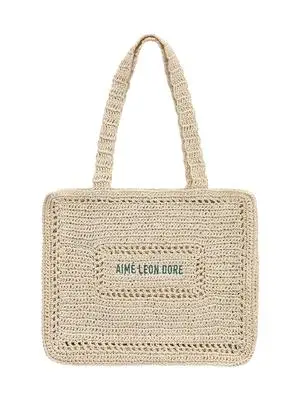 Aimé Leon Dore Crochet Tote Bag - Cream